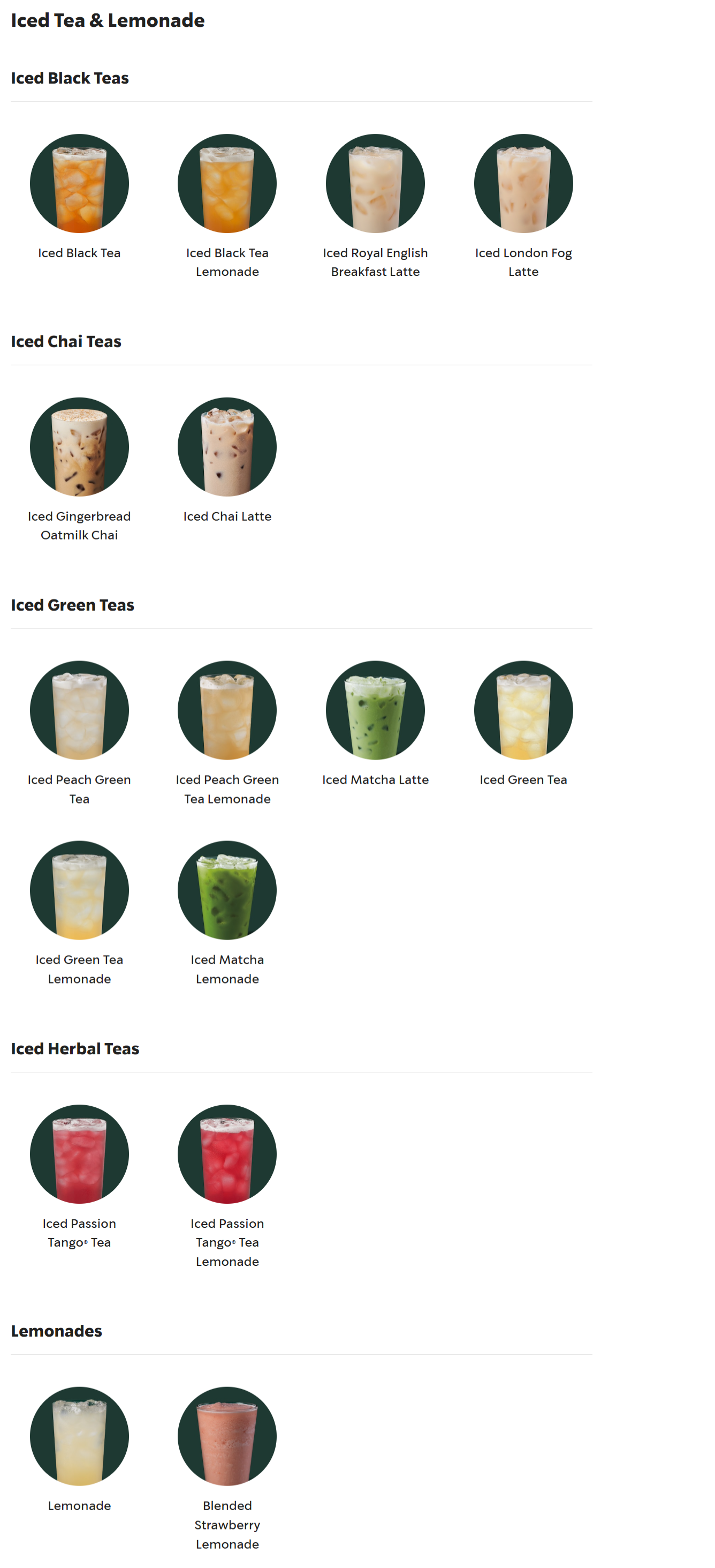 Starbucks Menu