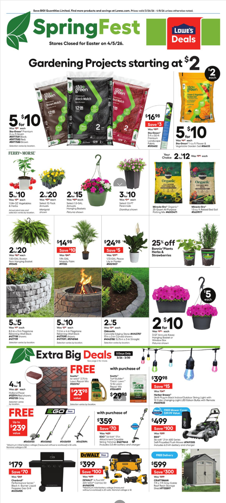 Lowe's Weekly Ad March 26 - April 8, 2026. SpringFest