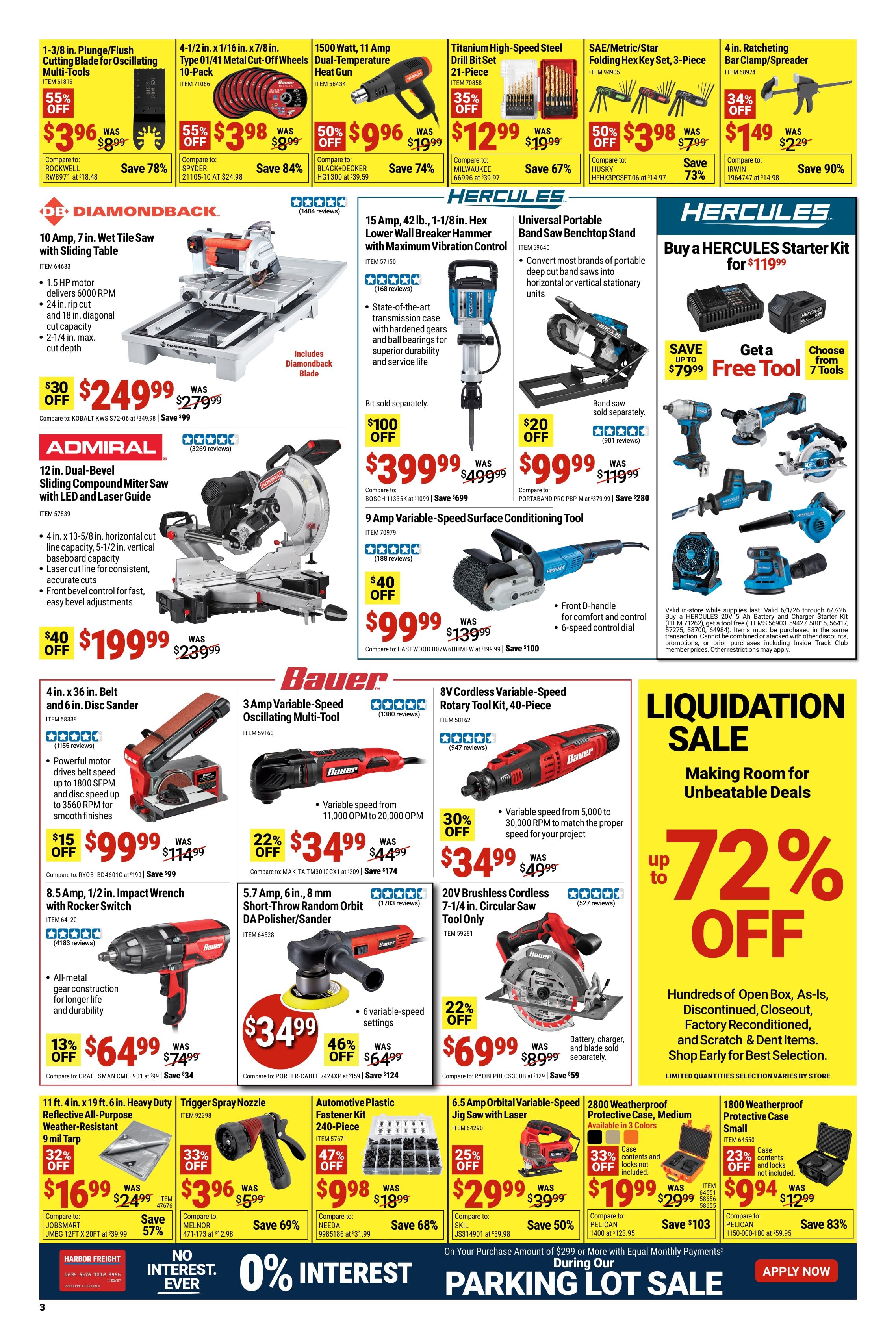 Harbor Freight Ad June 1 - June 7, 2026. June Parking Lot Sale!