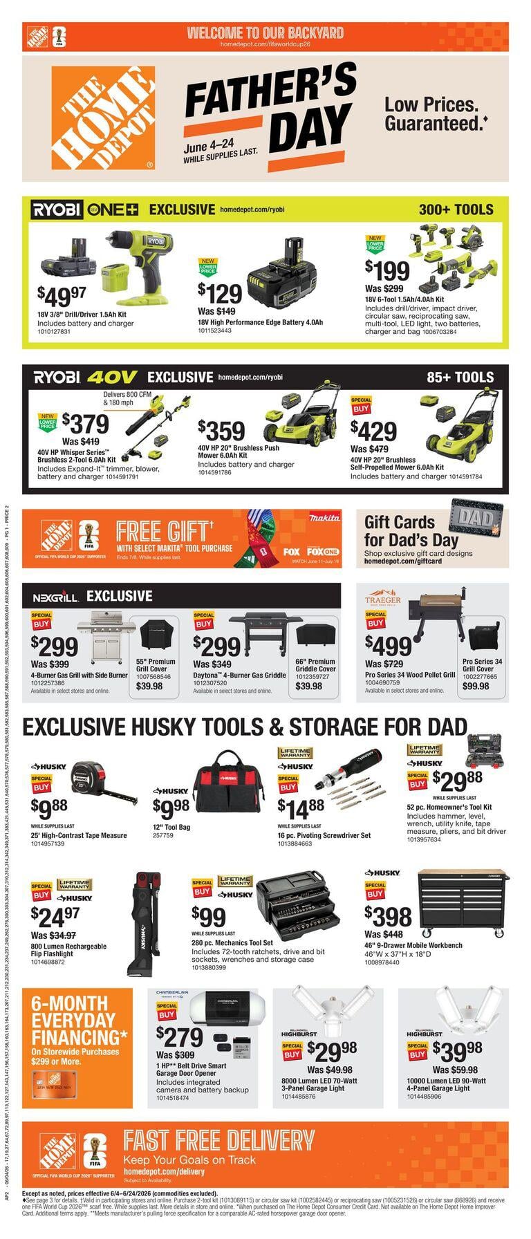 Home Depot Weekly Ad June 4 - June 24, 2026. Father's Day Savings!