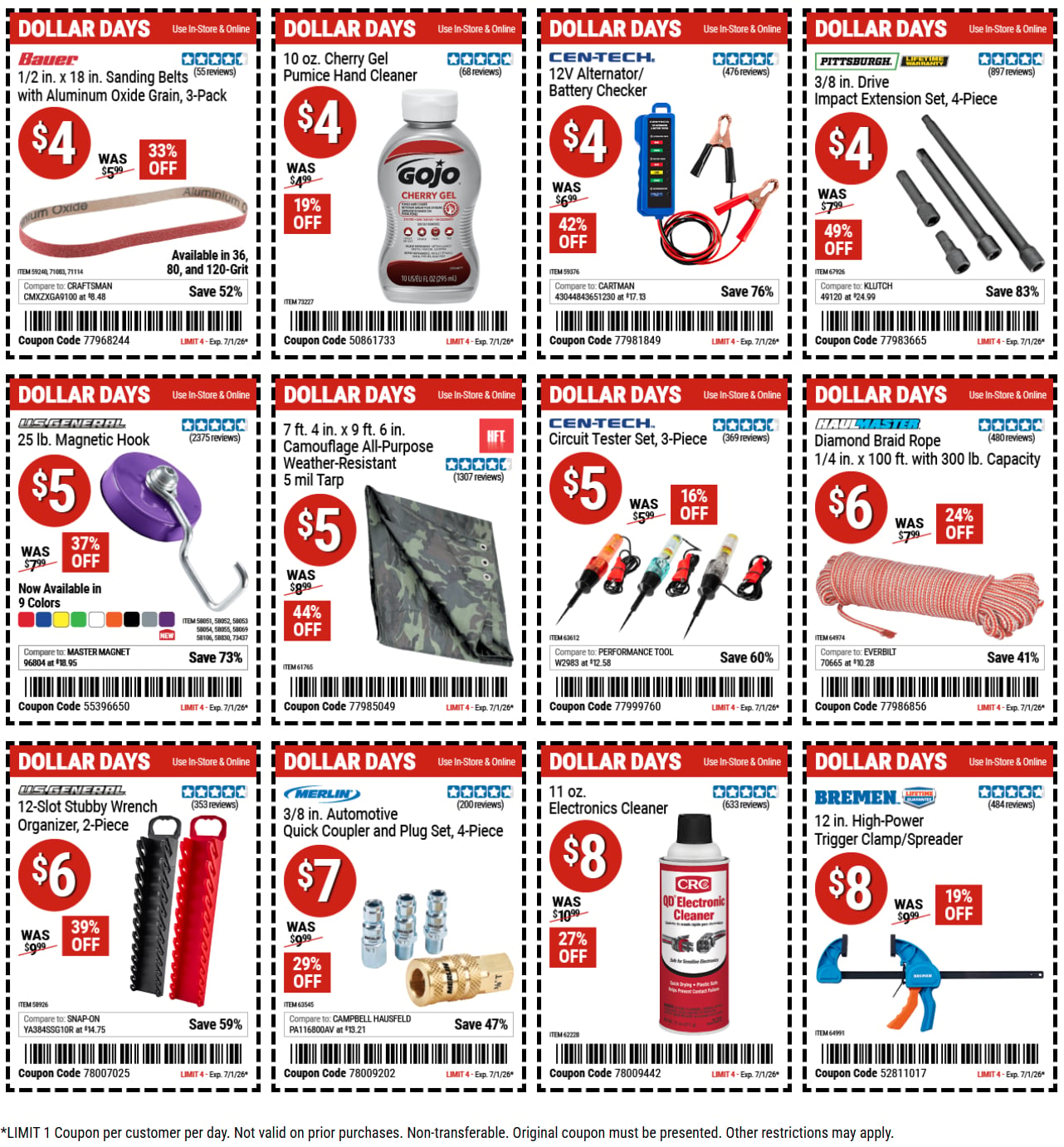 Harbor Freight Ad June 18 - July 1st, 2026. Dollar Days!