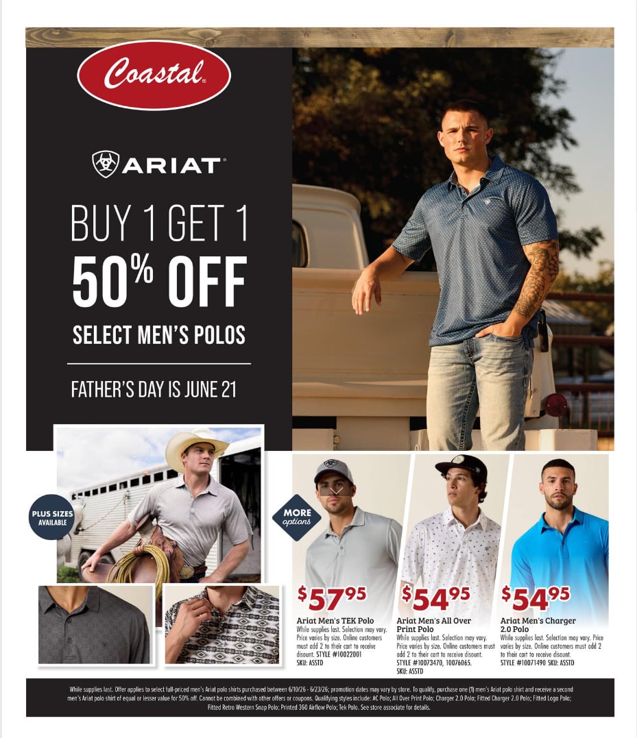 Coastal Weekly Flyer June 17 - June 23, 2026. Father's Day Sale!